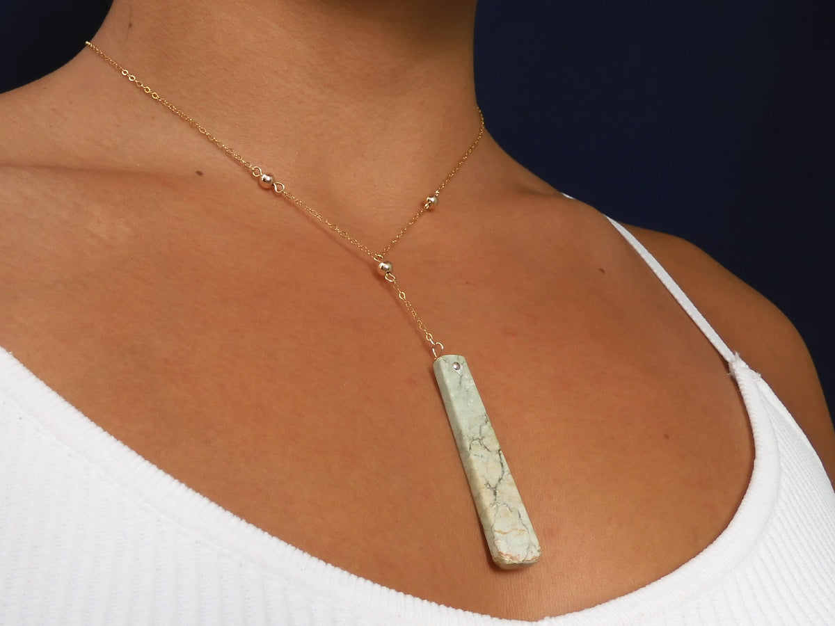 Gold Filled Pounamu Tripodo Necklace — Kululu Jewellery
